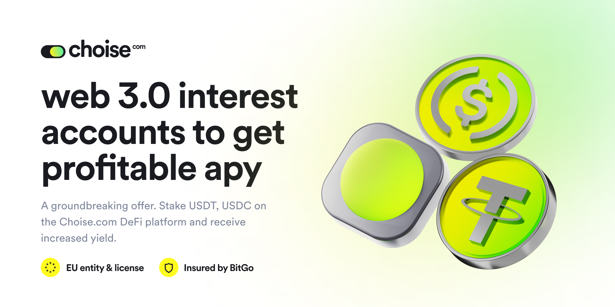 web 3.0 Interest accounts up to 10.7% apy | Choise.com